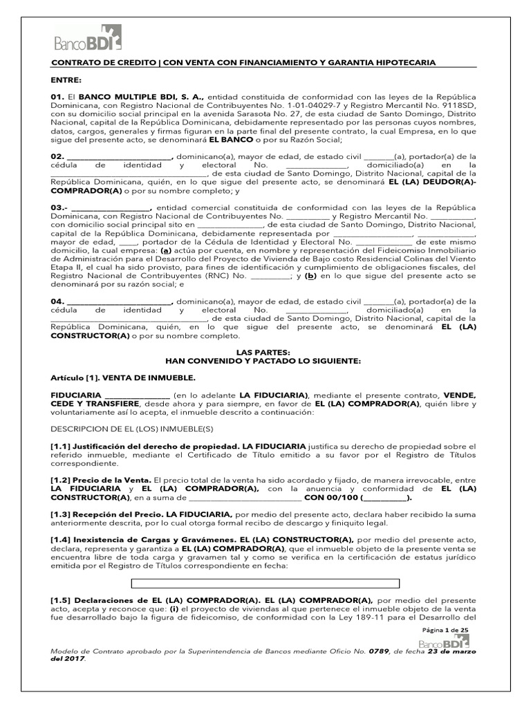 Modelo Contrato-De-Credito-Con-Venta-De-Financiamiento-Fideicomiso ...