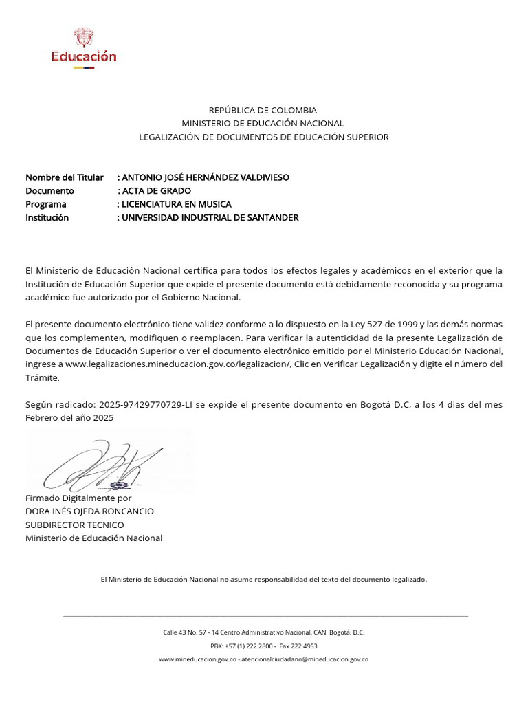 El Ministerio de Educación Nacional No Asume Responsabilidad Del Texto ...