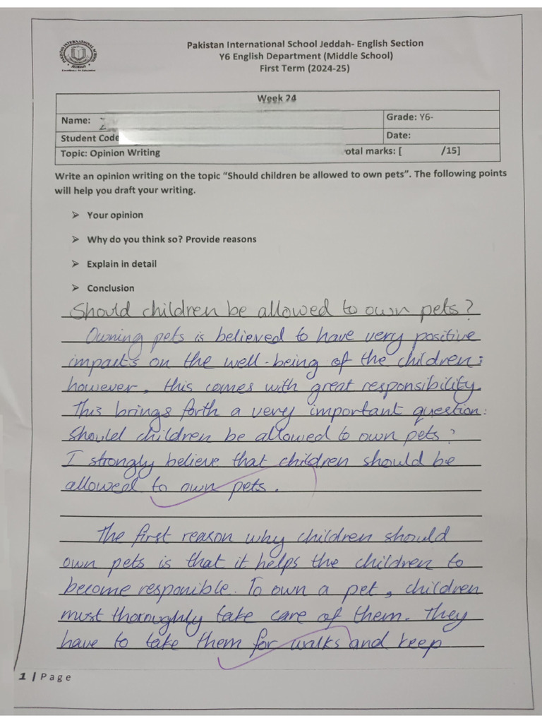 Opinion Writing Checked Work | PDF