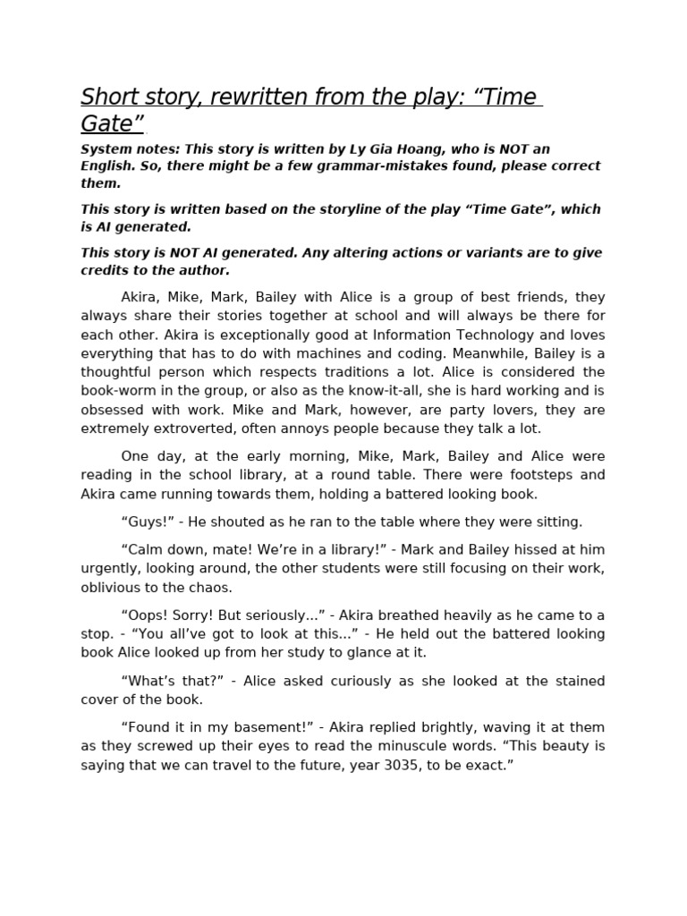 Time Gate: A Journey to 3035 | PDF