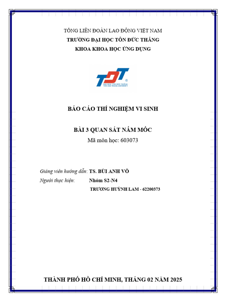 TrươngHuỳnhLam - Báo Cáo TNVS - Bài3 | PDF