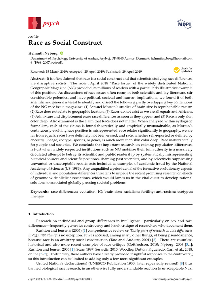 Race as a Social Construct Examined | PDF | Race (Human Categorization ...
