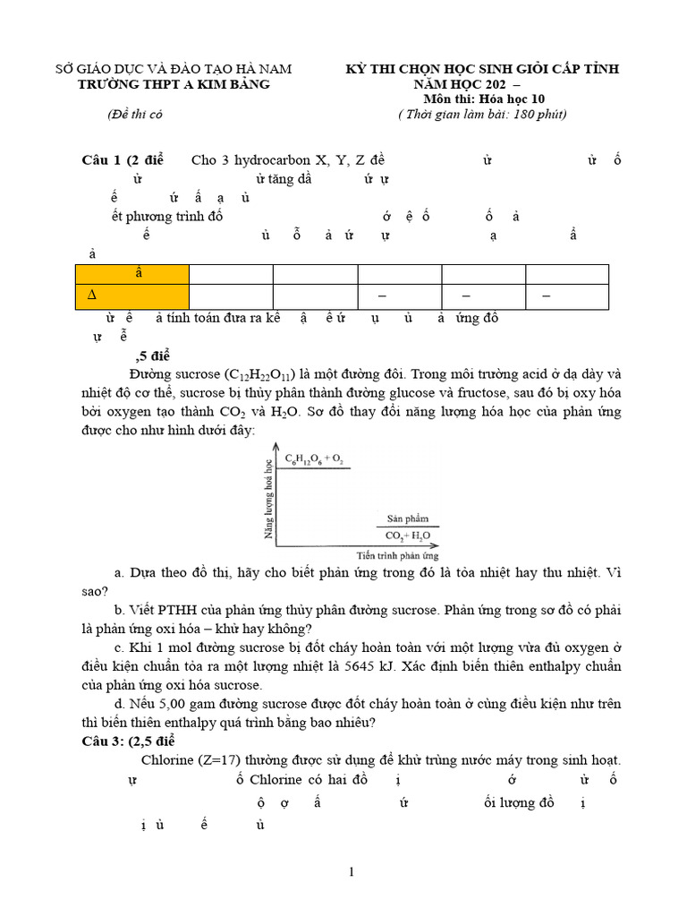 HSG 10 - Truong THPT A Kim Bang - Ha Nam | PDF