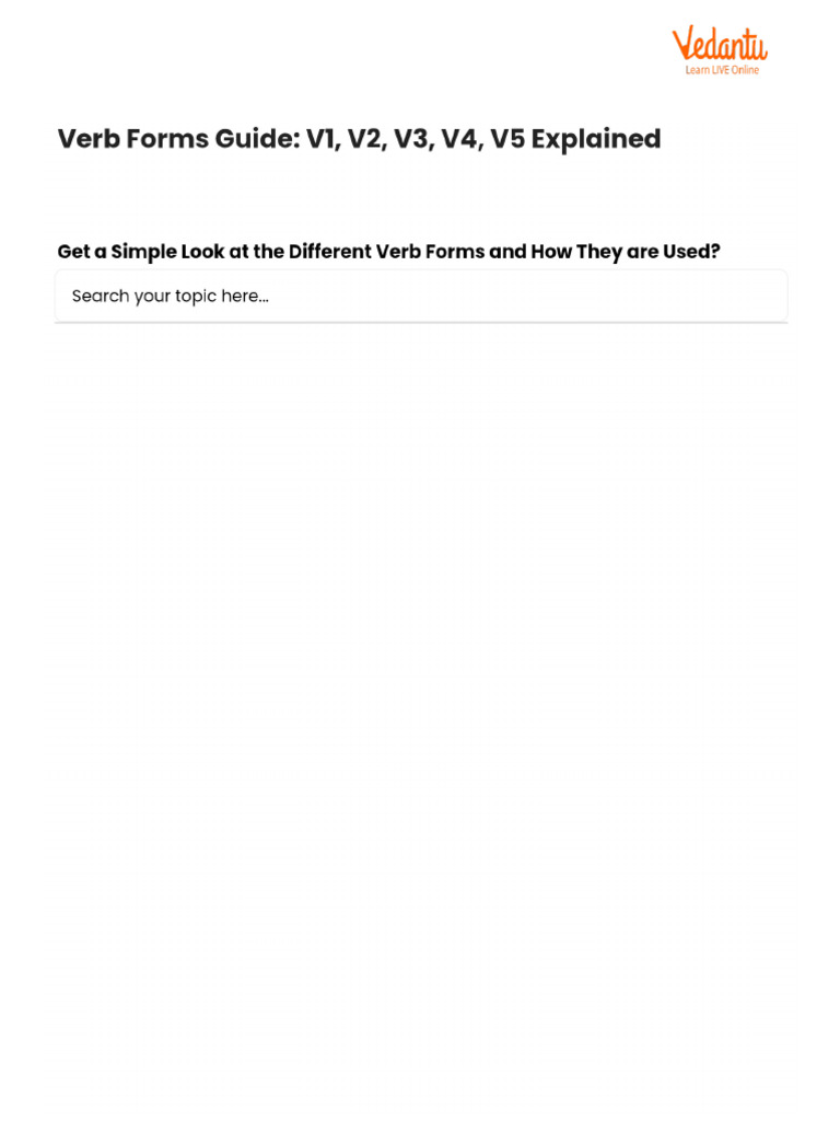 Verb Forms Guide_ V1, V2, V3, V4, V5 Explained | PDF