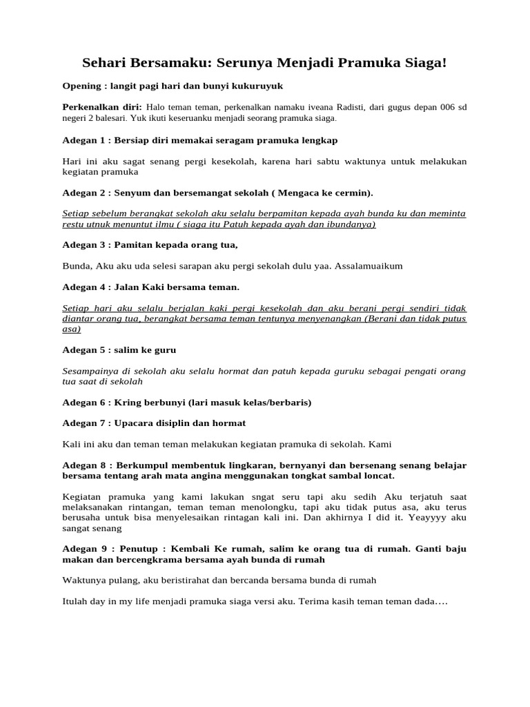 Skrip Pramuka Siaga | PDF