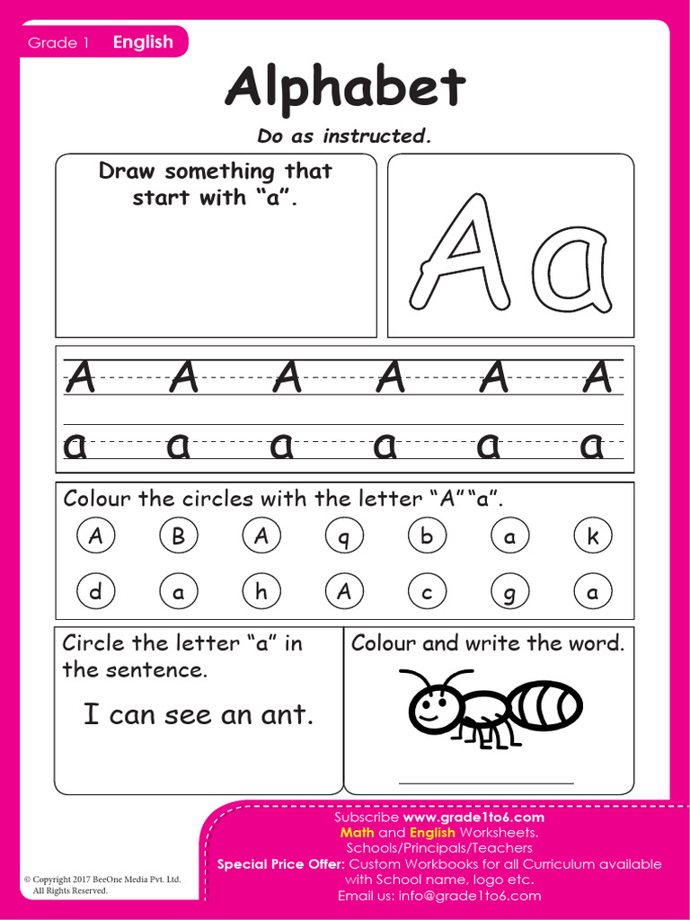 Alphabet A Worksheet | PDF
