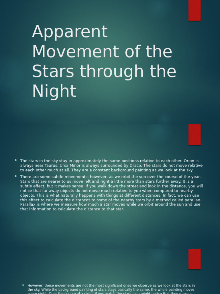 Apparent Movement of The Stars Through The Night | PDF
