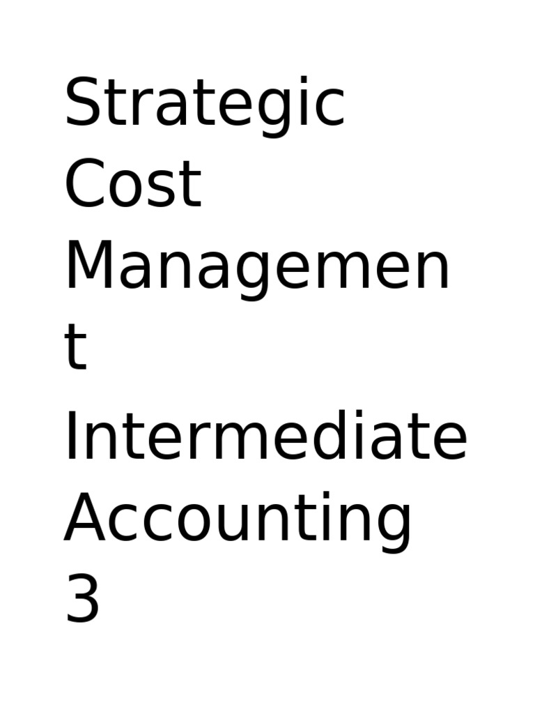 Strategic Cost Management | PDF