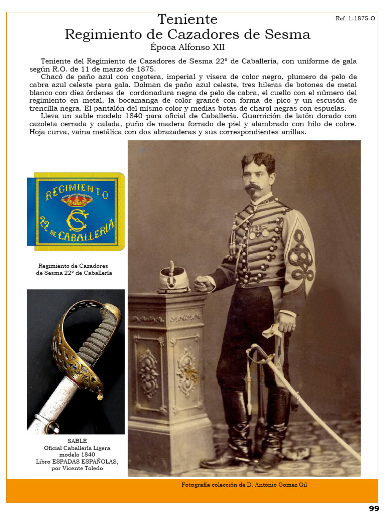 1875 Teniente Cazadores Caballería | PDF