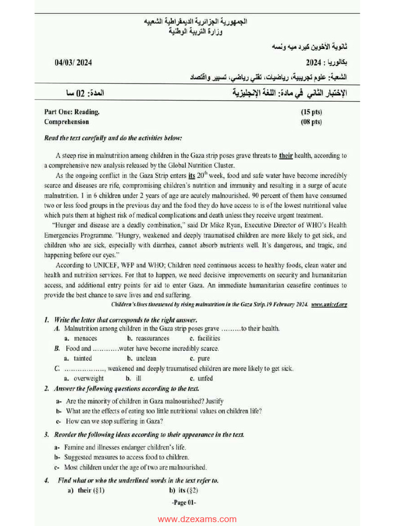 Dzexams 3as Anglais 368115 | PDF