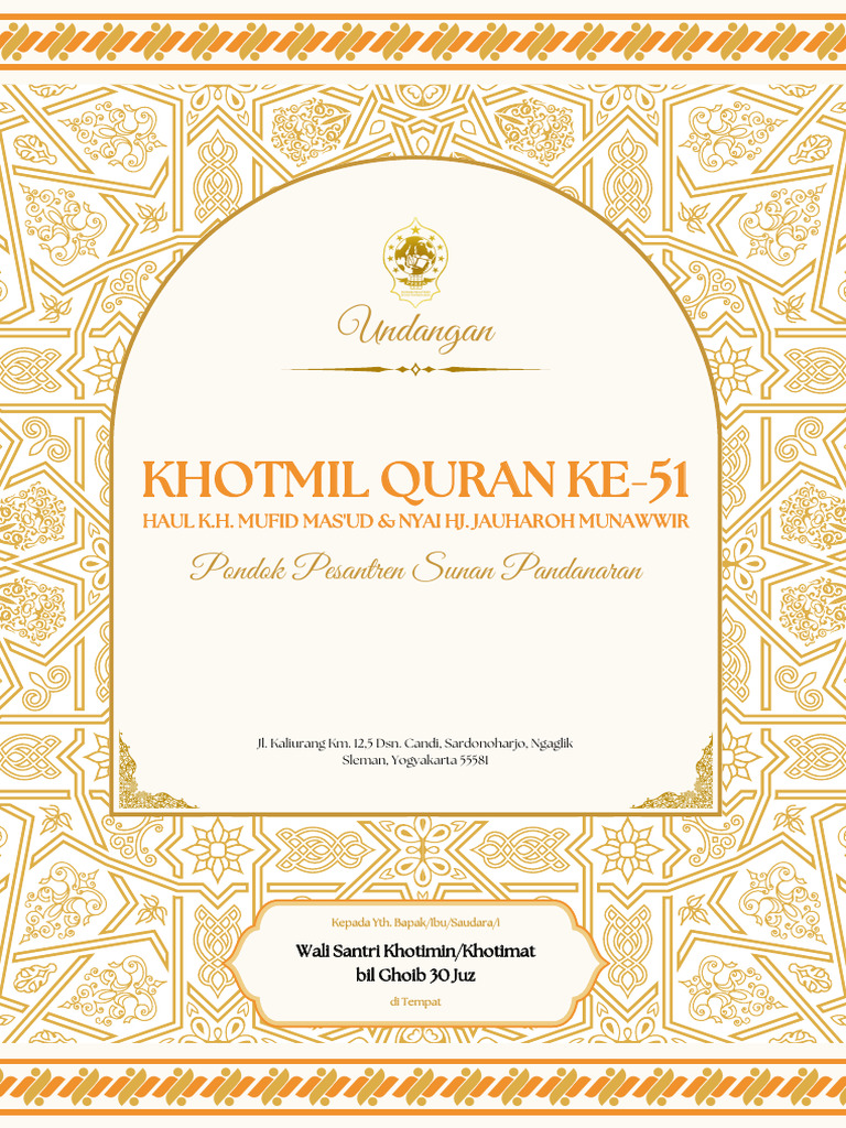 Undangan Khotmil Quran ke-51 Yogyakarta | PDF
