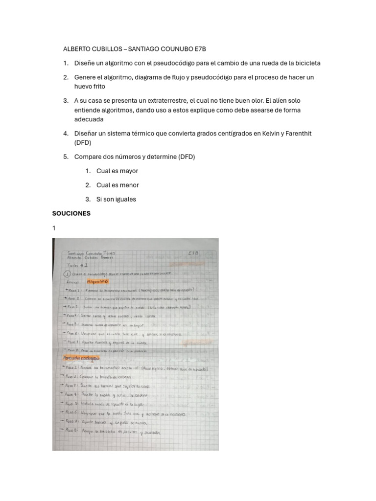 Taller Algoritmo y Programacion | PDF
