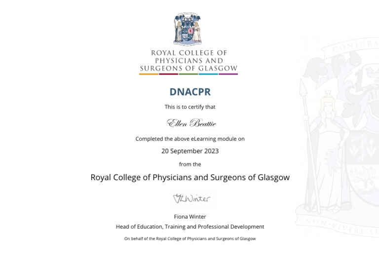DNACPR Certificate of Completion | PDF