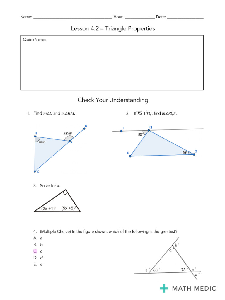 Jenna Gronau - Attachment_ PDF_ Math Medic Triangle Properties CYU | PDF