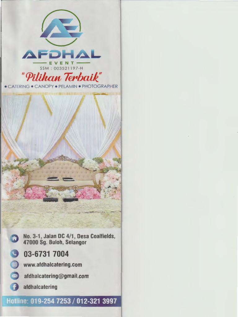 Afdhal Event - Wedding Packages | PDF