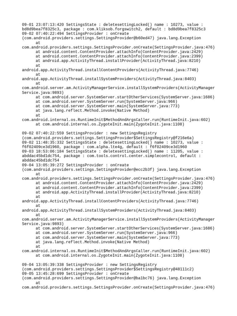 Settingsprovider Pdf Java Programming Language Object Computer 5198