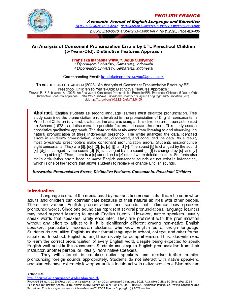 An_Analysis_of_Consonant_Pronunciation | PDF | Phoneme | Phonology