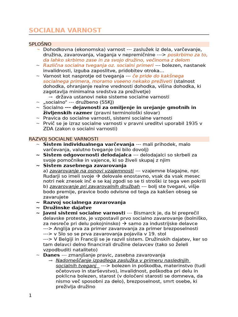 Socialna Varnost | PDF