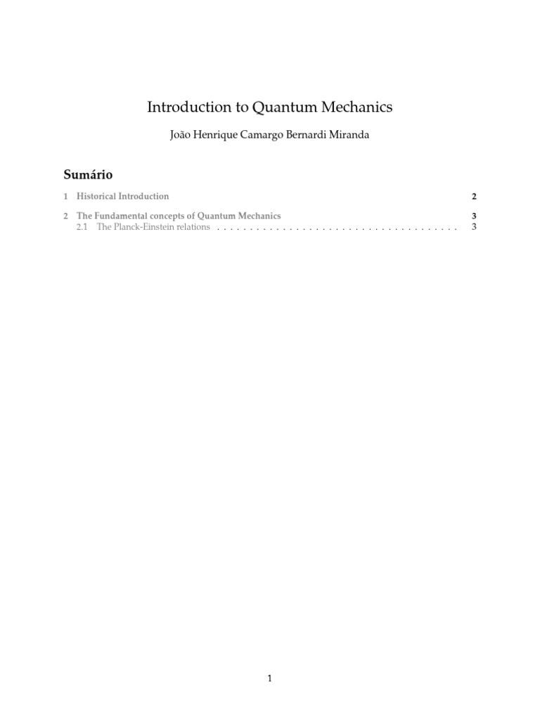 Introduction To Quantum Mechanics | PDF