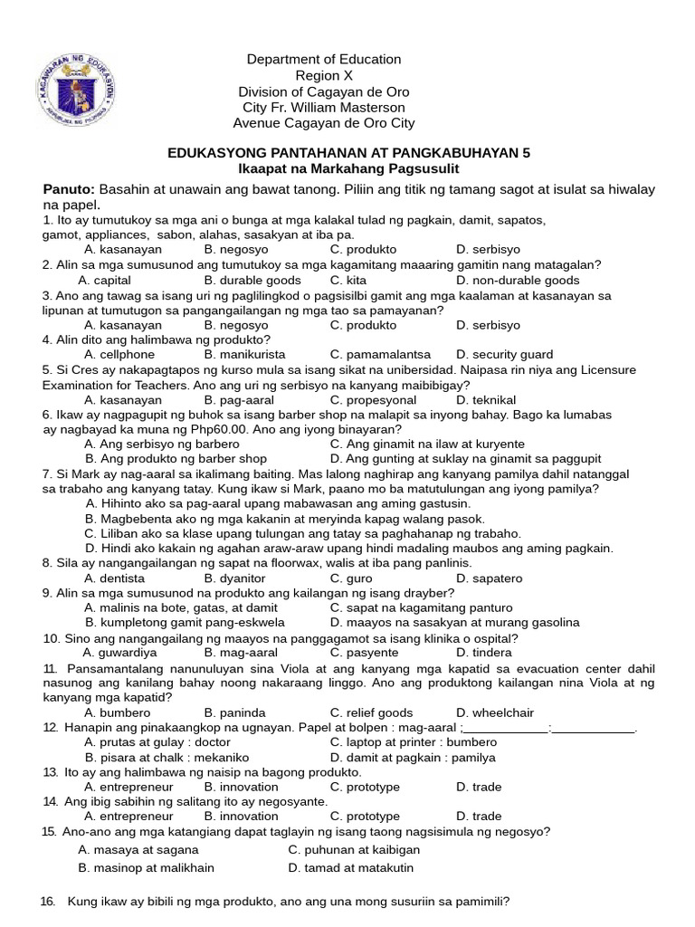 4TH Quarter Epp5 | PDF