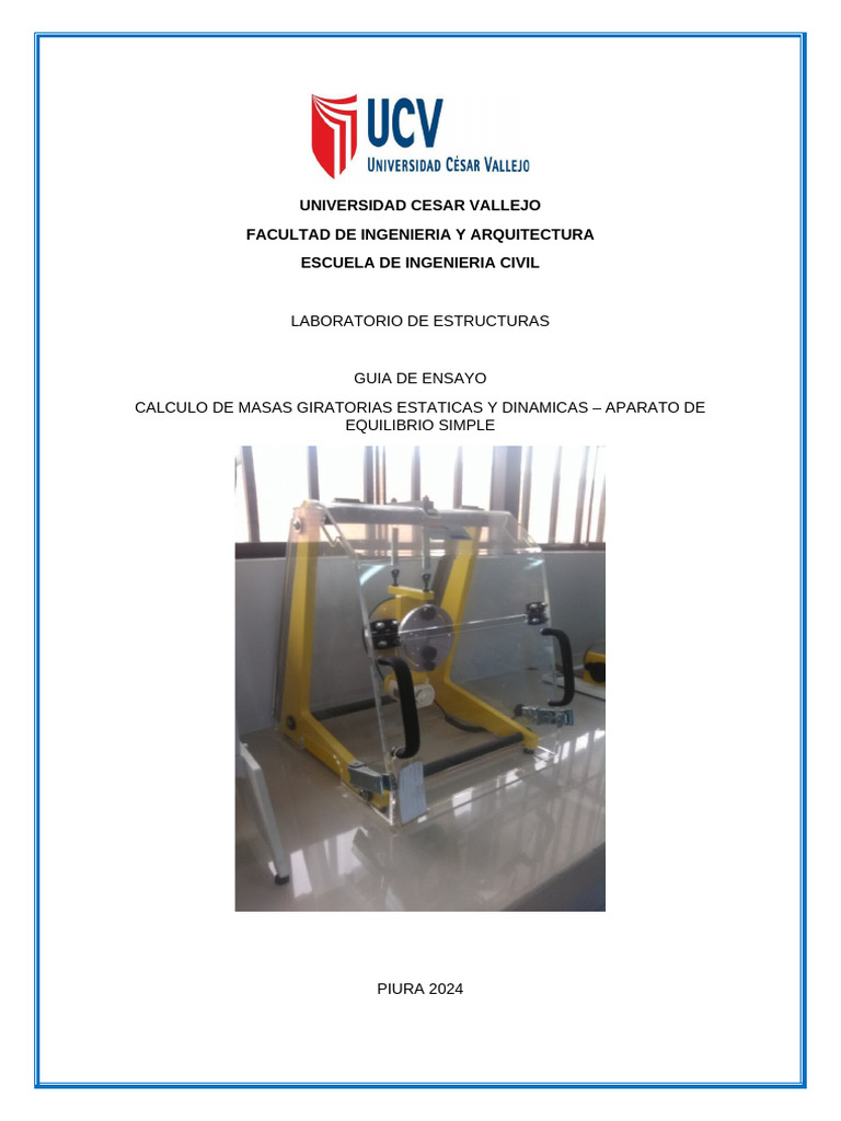 Guía de Aparato de Equilibrio Simple | PDF | Fuerza | Rodamiento (Mecánico)