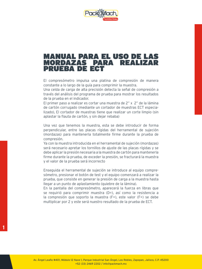 Manual Uso Mordazas Prueba ECT | PDF