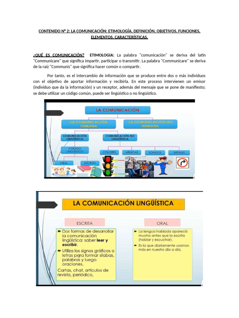 Contenido #2 La Comunicación Linguistica 2do Año | PDF | Palabra | Comunicación