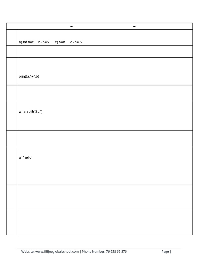 G11 CSC - Worksheet For Annual Exam 2024 - 2025 | PDF | Control Flow ...