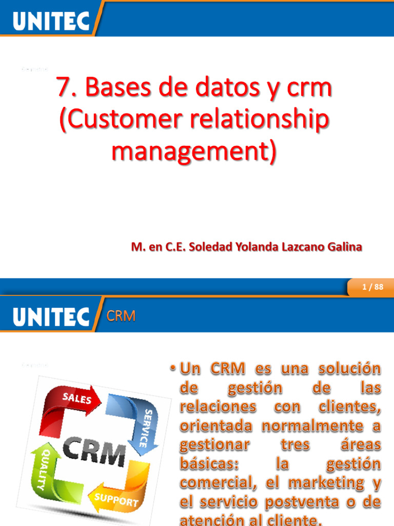 7. Bases de Datos y CRM (Customer Relationship Management) | PDF | Planificación de recursos ...