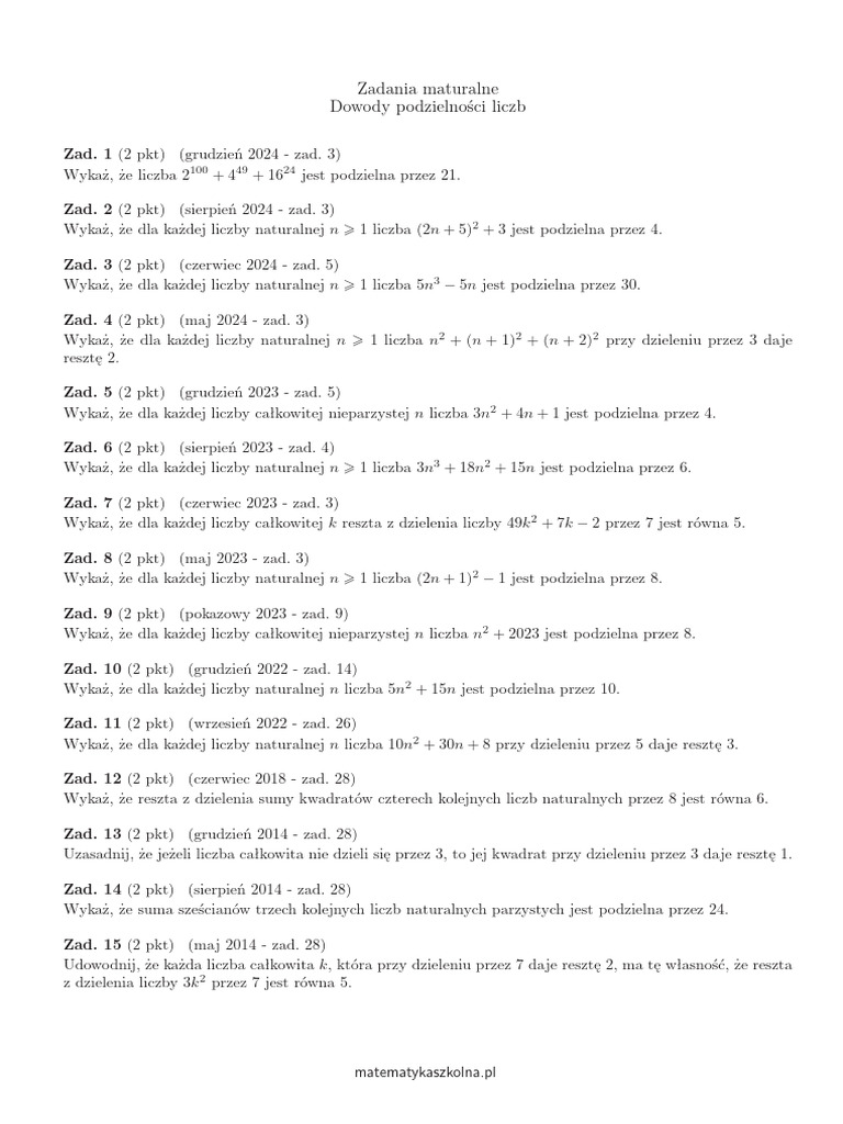 Dowody Na Podzielność | PDF