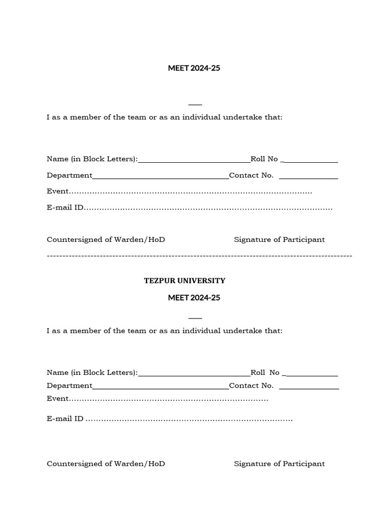 Hostel Registration Form 2024-25 | PDF