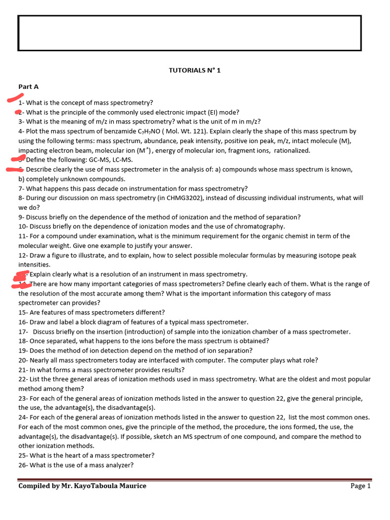 Tutorials Mass Spectrometry 2023 - Copie | PDF | Mass Spectrometry | Mass