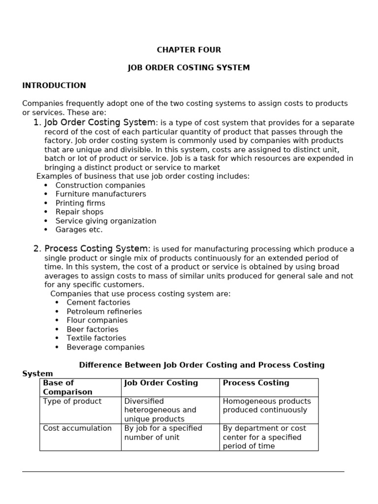 Job Order Costing System Explained | PDF | Cost Of Goods Sold | Debits ...