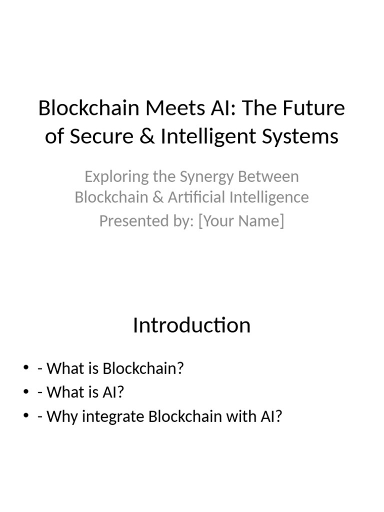 Blockchain Meets AI Presentation | PDF