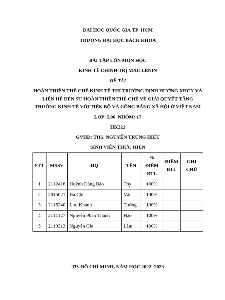 1 2112418 Huỳnh Đặng Bảo Thy 100% 2 2015021 Hà Chí Văn 100% 3 2115240 ...