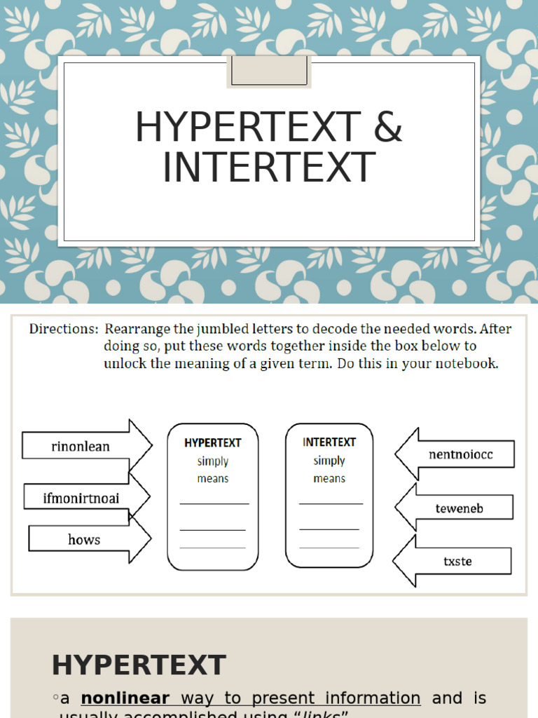 Hypertext & Intertext | PDF