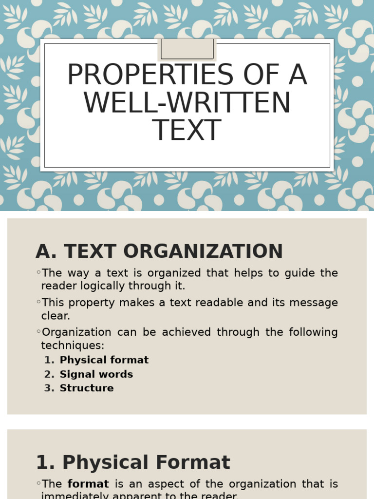 Key Properties of Well-Written Texts | PDF | Incandescent Light Bulb | Bias