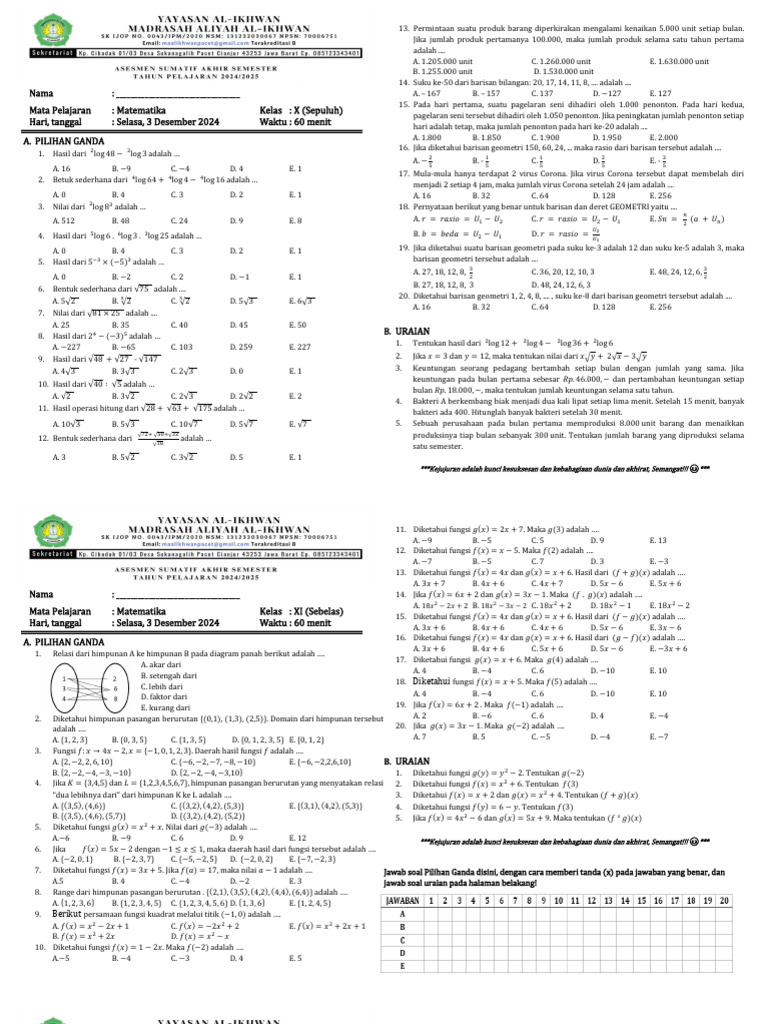 Asas MTK Mas 2425 | PDF
