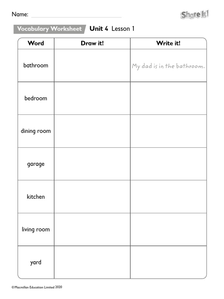 SI TRC1 U4 Les1 Vocabulary | PDF