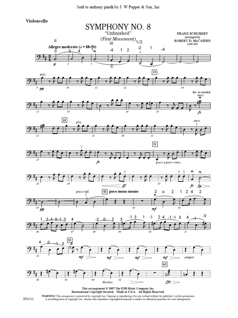 Cello Symphony #8 unfinished Mvt 1 (1) | PDF