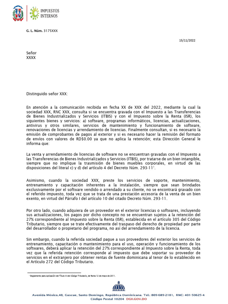 ITBIS e ISR en Licencias de Software | PDF | Impuesto sobre la renta ...
