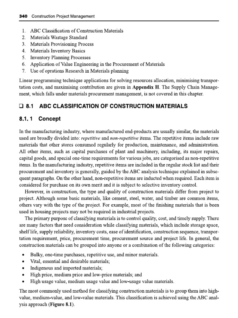 ABC Classification of Construction Materials | PDF