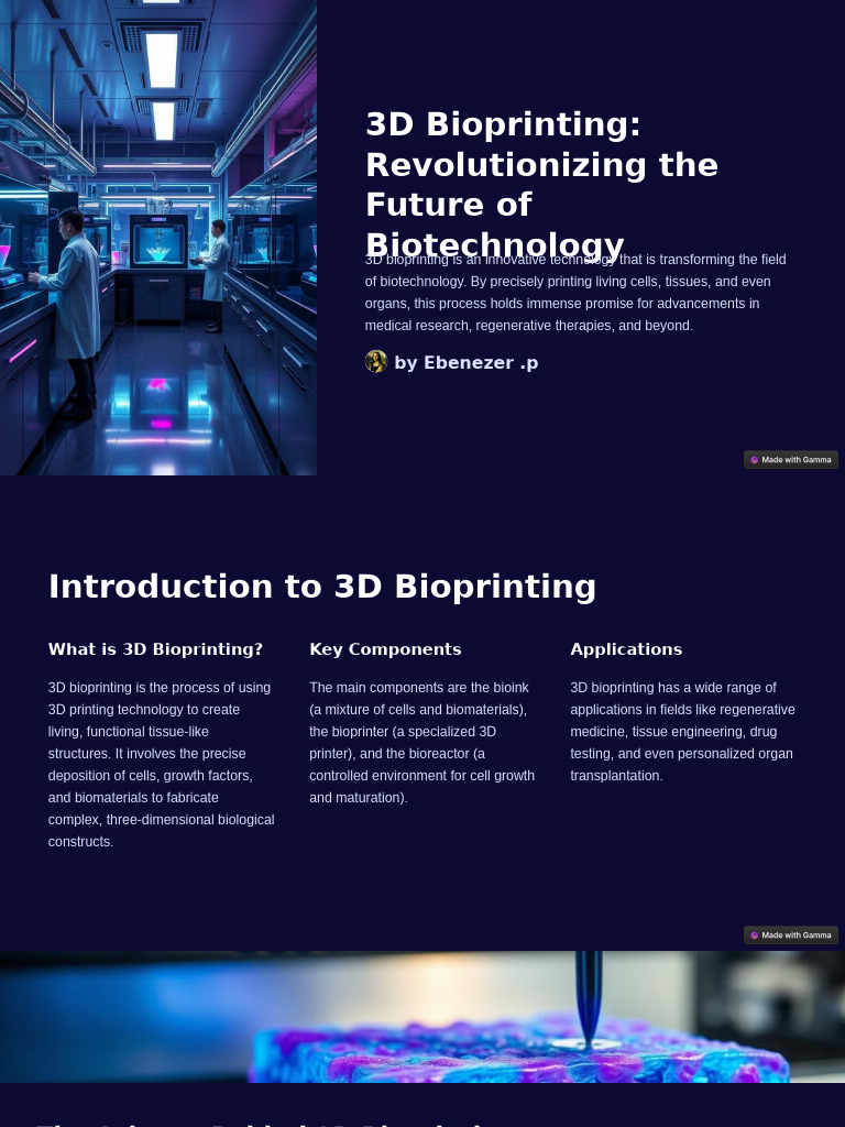 3D Bioprinting Revolutionizing The Future of Biotechnology | PDF ...