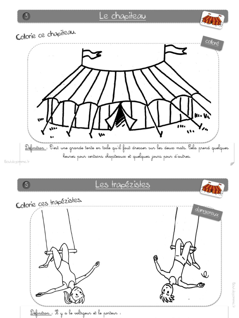 Coloriages Cirque 1 A - 10 | PDF | Pitre