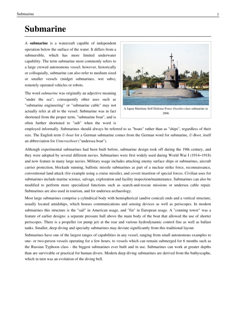 Submarine | PDF | Submarines | U Boats