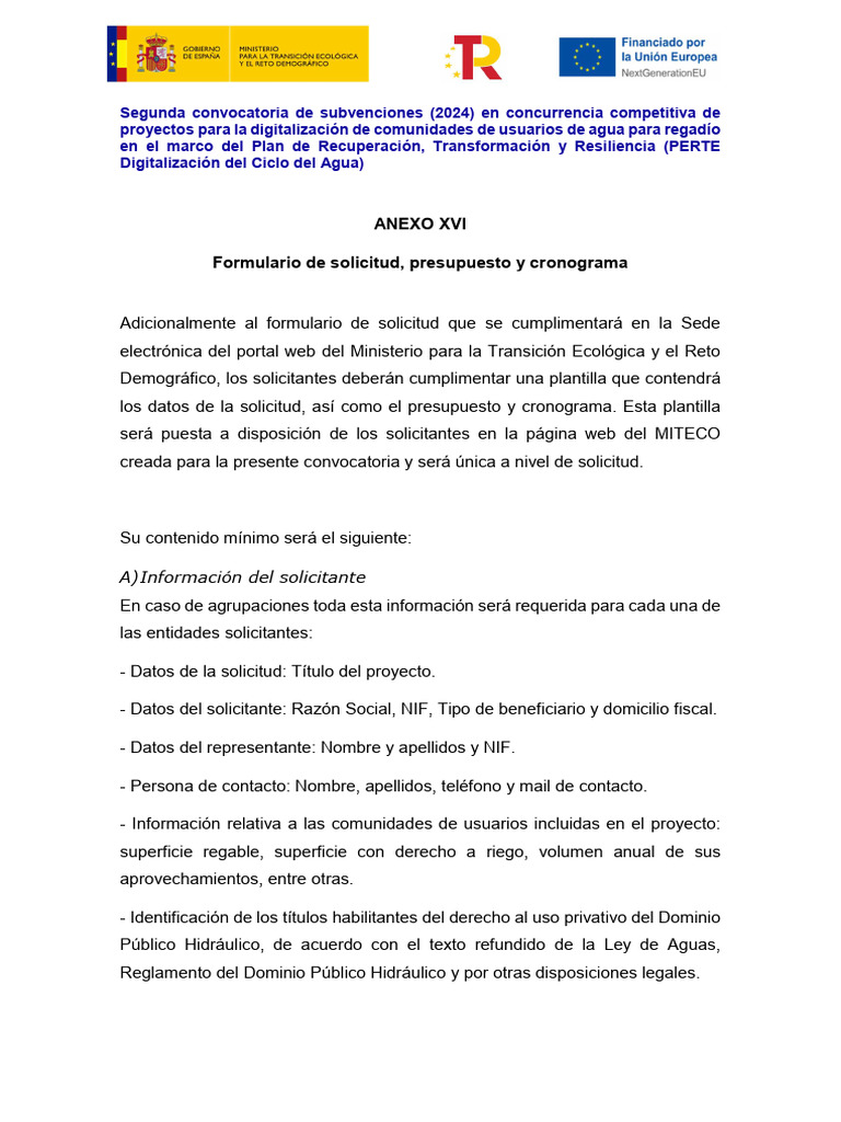ANEXO XVI. Presupuesto y Cronograma 20240605 | PDF