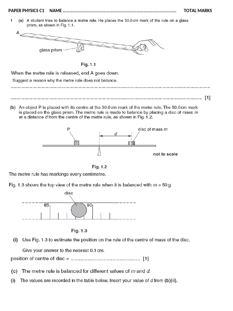 Paper Physics C1 | PDF