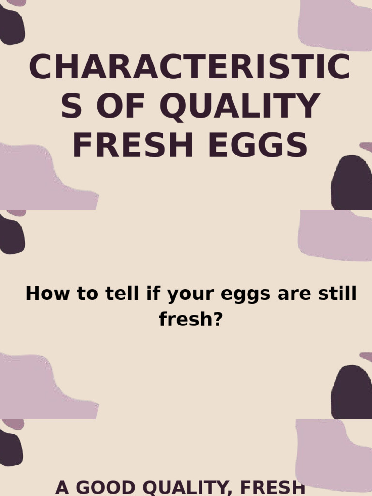 Characteristics of Fresh Egg | PDF | Methodology | Egg