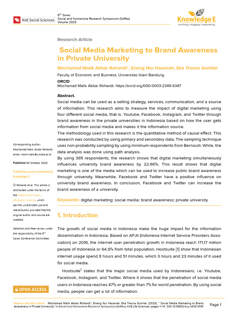Social Media's Impact on University Branding | PDF | Social Media ...