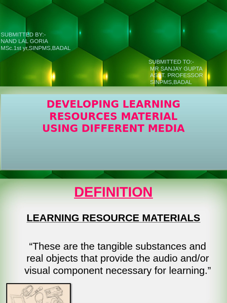 Developing Learning Resources with Media | PDF | Learning | Educational ...